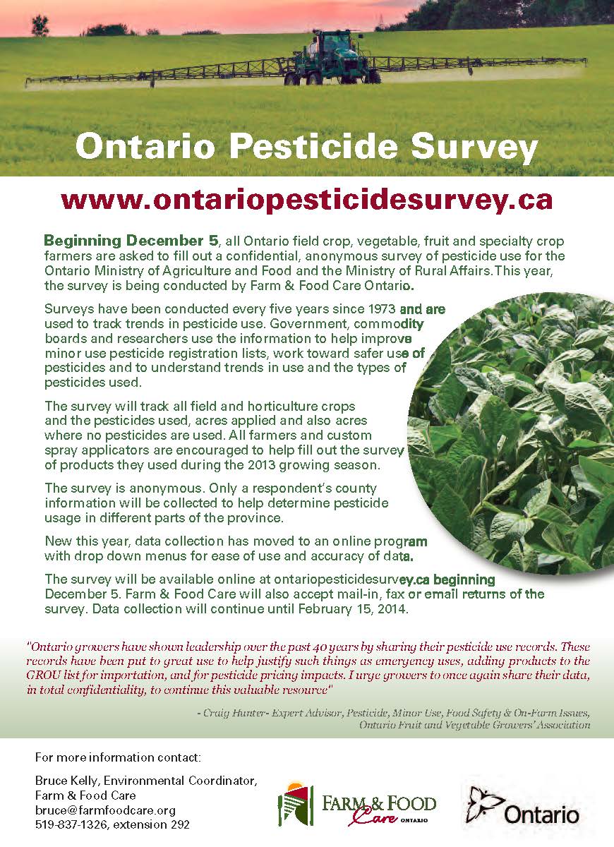 Pesticide Use Survey Poster – ONvegetables